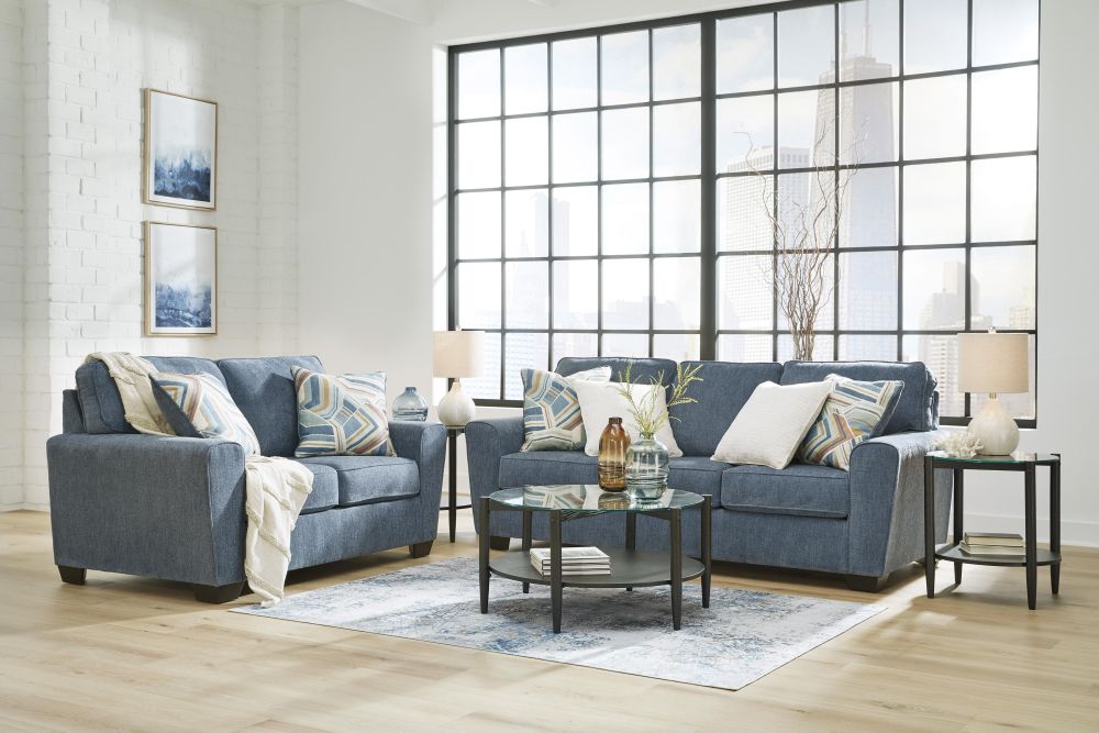 SALA SOFA Y LOVESEAT CASHTON 40605 BLUE - Furniture City